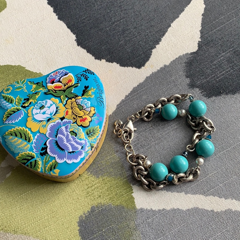 Beautiful Brighton Turquoise Color Beaded Bracelet - Gem